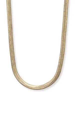 Argento Vivo Reverse Herringbone Chain Necklace - Gold