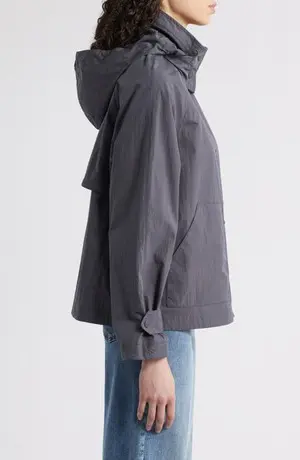 Bernardo Short Raincoat With Stowaway Hood