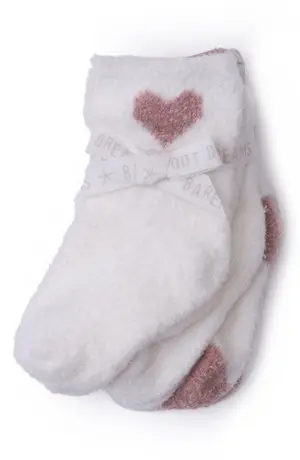 Barefoot Dreams Cozychic Lite 3-pack Sock Set - Rose Quartz/pearl