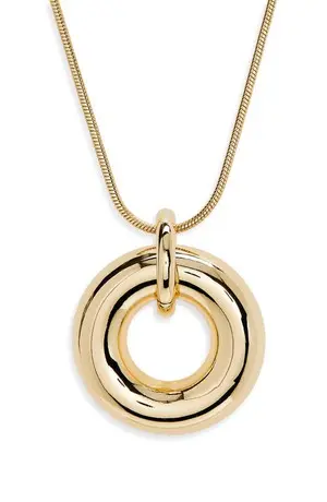 Nordstrom Circle Pendant Long Necklace - Gold