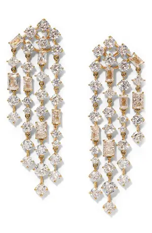 Nadri Sunshower Crystal Cascade Drop Earrings - Gold/clear