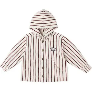 RYLEE + CRU Striped Hooded Workwear Jacket - Natural