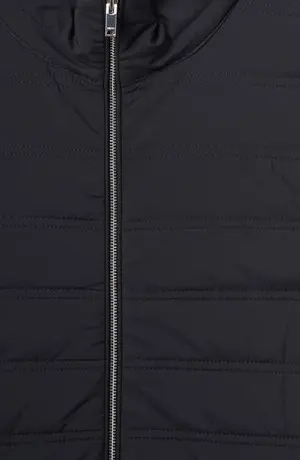 REISS William Mixed Media Vest - Navy