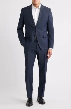 Hugo Boss Huge Windowpane Check Suit - Dark Blue
