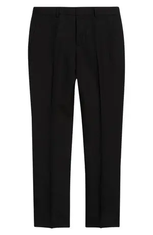 OPEN EDIT Linen Blend Tapered Pants - Black Caviar