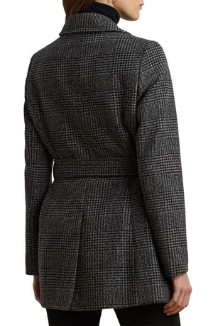 Ralph Lauren Belted Double Breasted Wool Blend Coat