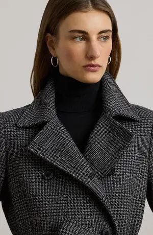 Ralph Lauren Belted Double Breasted Wool Blend Coat