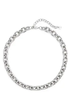 Nordstrom Soft Square Link Chain Necklace Silver