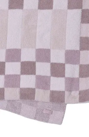 Barefoot Dreams Cozychic Checkerboard Throw Blanket - Faded Rose Multi