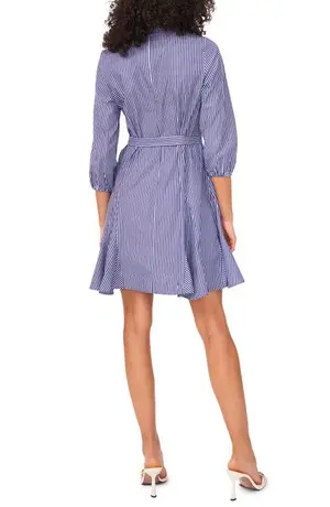 Halogen Stripe Belted Shirt Dress
