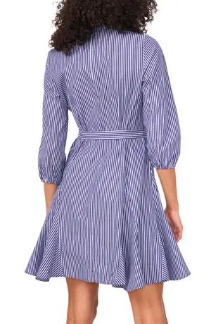 Halogen Stripe Belted Shirt Dress