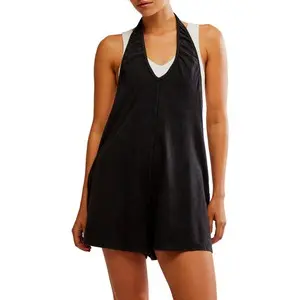 Free People Hot Shot Halter Romper