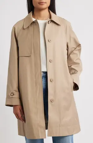 Sam Edelman Raincoat With Corduroy Collar - Sand