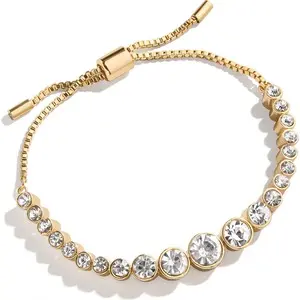Baublebar Emily Crystal Bracelet - Brass/ White