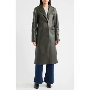 Bernardo Longline Faux Leather Coat