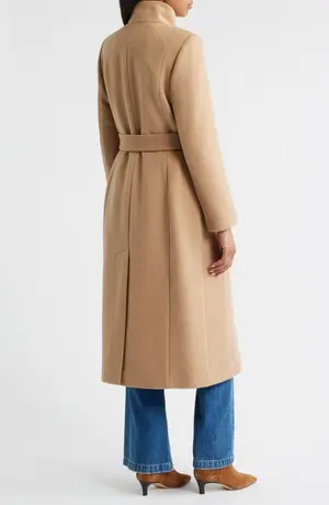 Sam Edelman Stand Collar Wrap Coat - Camel
