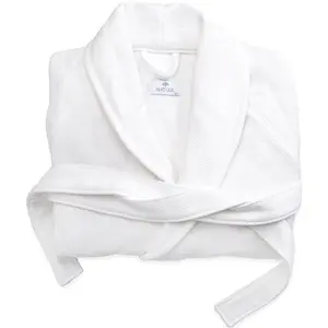 MATOUK Campania Cotton Piqué Robe - White