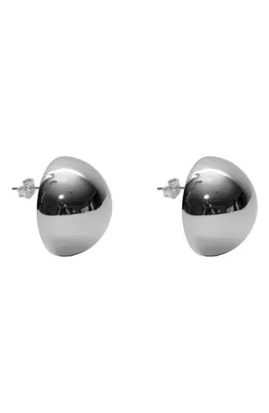 Argento Vivo Hemisphere Stud Earrings Silver