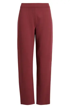 Caslon Pull-on Stretch Ponte Ankle Pants - Burgundy Tannin