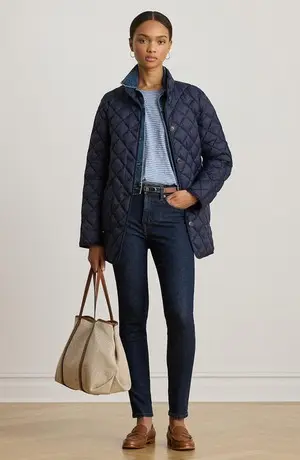 Ralph Lauren Diamond Quilted Puffer Jacket - Dark Navy