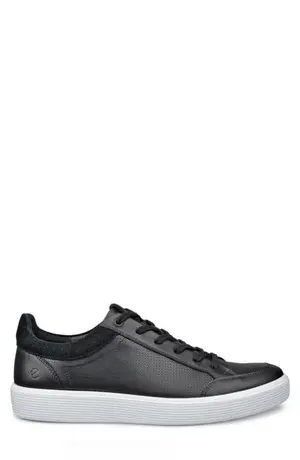 Ecco Soft 60 Leather Sneaker - Black/black