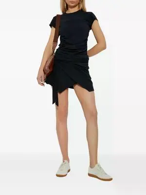 Isabel Marant Étoile Gathered-detail Cotton T-shirt - Black