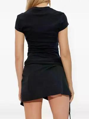 Isabel Marant Étoile Gathered-detail Cotton T-shirt - Black