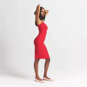 SKIMS Soft Lounge Midi Slip Dress - Cherry