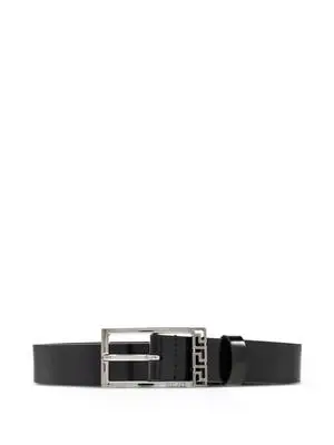 Versace Logo-detail Leather Belt - Black