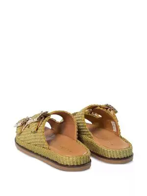 ALIBI Double-buckle Sandals - Green