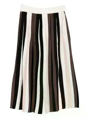MAX MARA Striped Pleated Midi Skirt