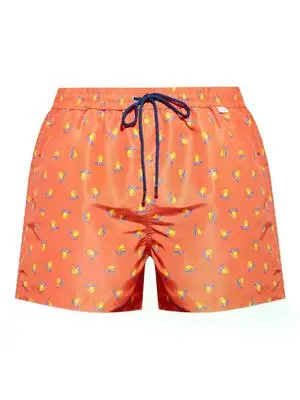 Paul Smith Peach-print Drawstring Swim Shorts