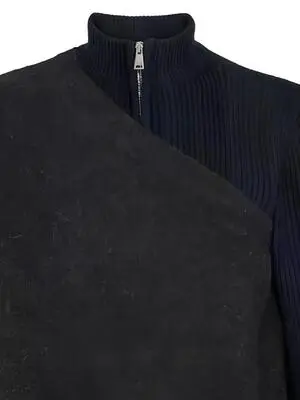 Fendi Ribbed-collar Half-zip Sweater
