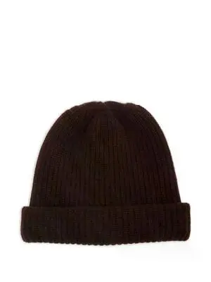 MAISON MARGIELA Ribbed Knit Beanie - Brown