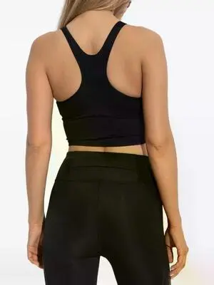 Adidas By Stella McCartney Racer-back Logo-print Top - Black