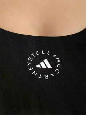 Adidas By Stella McCartney Racer-back Logo-print Top - Black