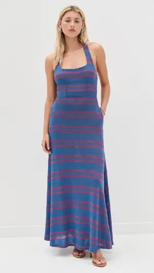 87ORIGINS Stripe Knit Maxi Dress