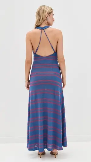 87ORIGINS Stripe Knit Maxi Dress