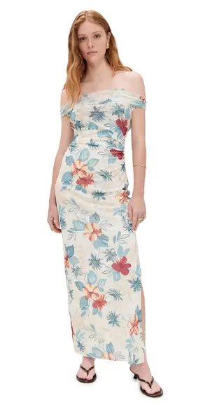 WAYF Marina Ruched Midi Dress
