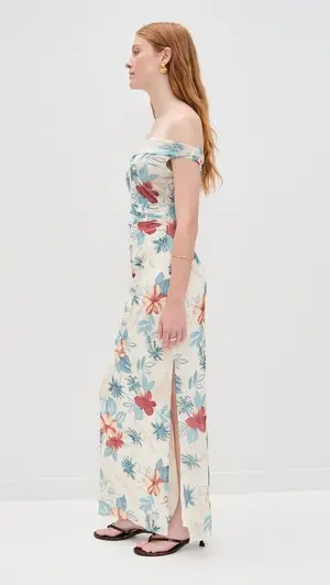 WAYF Marina Ruched Midi Dress