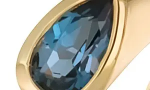 Bony Levy 14k Gold Open Ring - 14k Yellow Gold Blue Topaz
