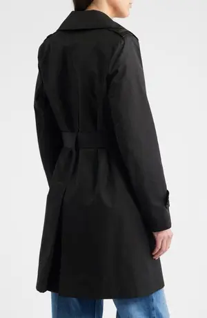 Sam Edelman Single Breasted Trench Coat - Black