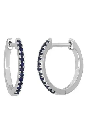Bony Levy El Mar Sapphire Huggie Hoop Earrings - 18k White Gold/ Sapphire