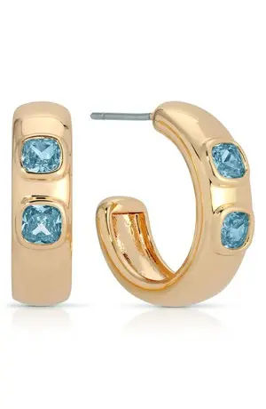 Ettika Open Hoop Earrings - Blue