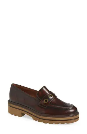 Paul Green Billie Lug Sole Loafer - Tabacco Brushed Leather