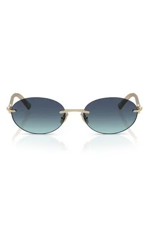 Tiffany & Co. 56mm Gradient Oval Sunglasses - Pale Gold/azure Gradient Blue