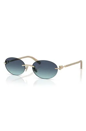 Tiffany & Co. 56mm Gradient Oval Sunglasses - Pale Gold/azure Gradient Blue