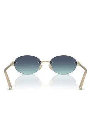 Tiffany & Co. 56mm Gradient Oval Sunglasses - Pale Gold/azure Gradient Blue