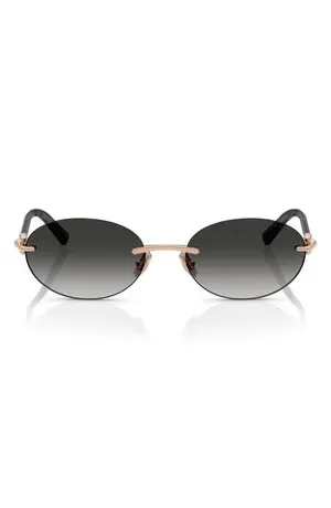 Tiffany & Co. 56mm Gradient Oval Sunglasses Rose Gold/grey Gradient