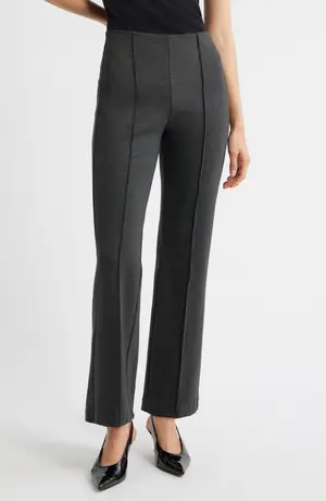 Nordstrom Ponte Knit Trousers - Grey Dark Heather